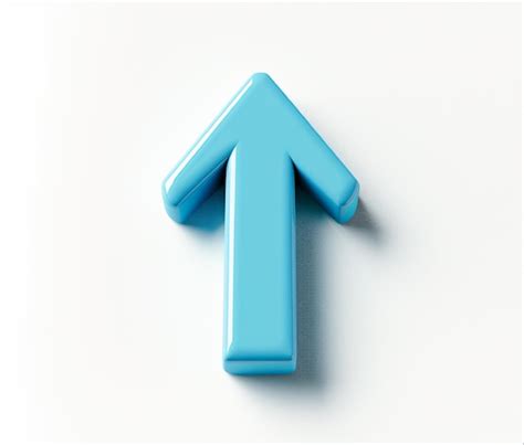 Icono De Flecha Azul Apuntando Hacia Arriba En Estilo 3D Sobre Un Fondo