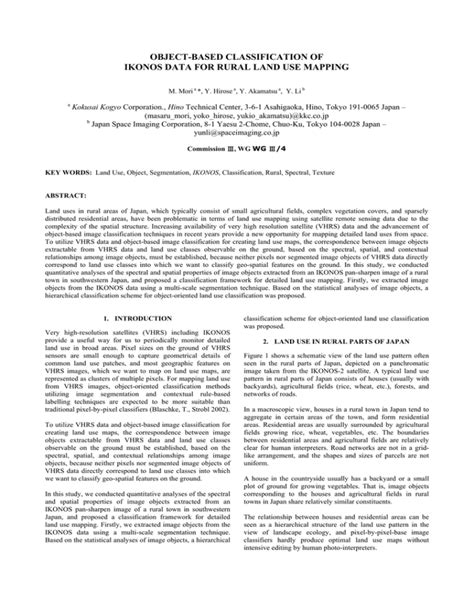 object based classification of ikonos data for rural land use mapping