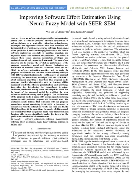 improving software effort estimation using neuro fuzzy model with seer sem luiz fernando