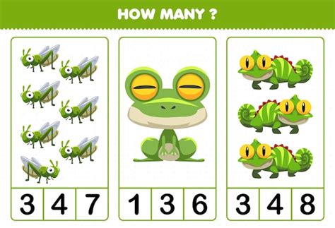 Jogo de educação para crianças contando quantos desenhos animados