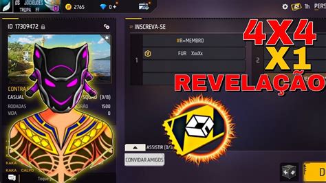 FREE FIRE AO VIVO X1 REVELAÇÃO 4X4 4V4 SALA PERSONALIZADA FF YouTube