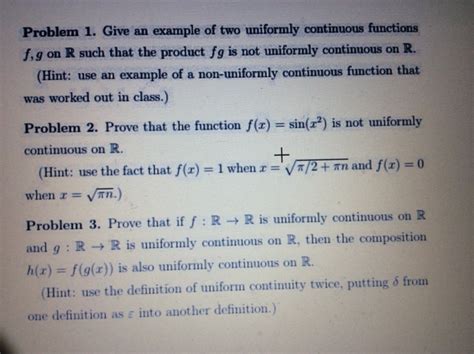 solved problem 1 give an example of two uniformly