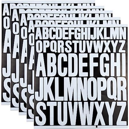 5 Sheet Capital Letter Stickers 1 Inch 2 Inch Self Adhesive Letters