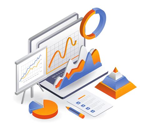 Laptop With Data Analytics And Business Plan 4474425 Vector Art At Vecteezy