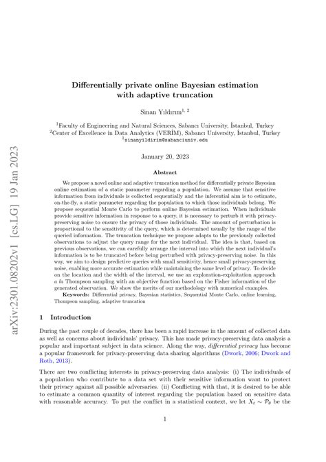 pdf differentially private online bayesian estimation with adaptive truncation