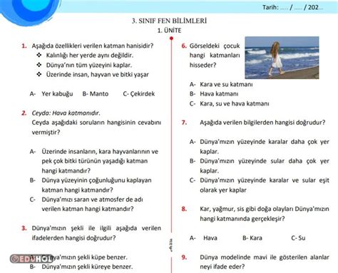 Fen Bilimleri 1 Ünite Test Eduhol Ders Videoları İzle Online