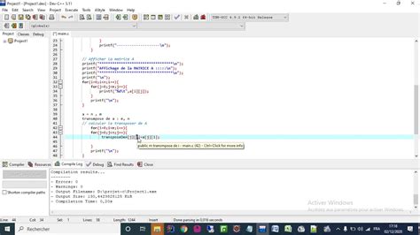 Tp Transpose D Une Matrice Youtube