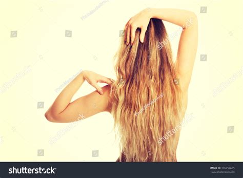 Back View Naked Woman Touching Her Stock Photo 376257655 Shutterstock