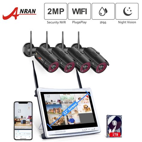 ANRAN 1080P HD 4CH Home Security Camera System Waterproof Outdoor Night