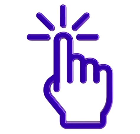 3D Click Linear Icon Isolated On Transparent Background 16774576 PNG
