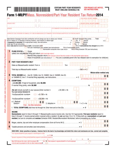 Fillable Form 1 Nr Py Printable Forms Free Online