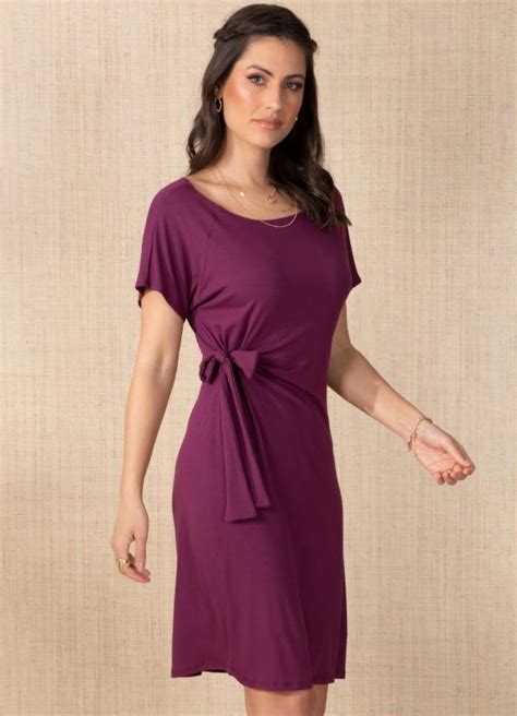 Vestido Roxo Amarração na Lateral Quintess