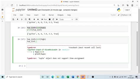 Tuple In Python Jupyter Notebook Python Tutorial Iemlabs Youtube