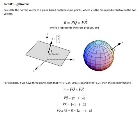 solved part 11 getnormal calculate normal vector plane based three input points x cross