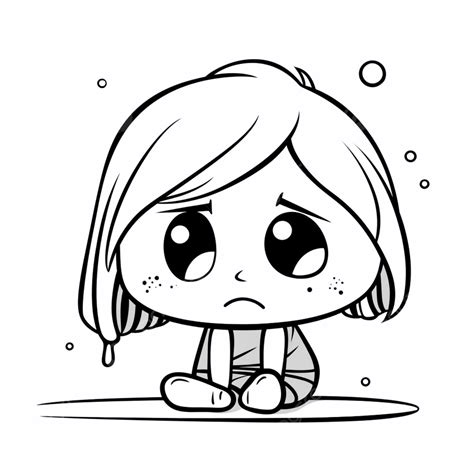 Dibujo De Las Páginas Para Colorear Niña Triste PNG dibujos Dibujo De