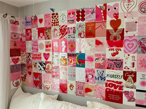 Preppy Pink Aesthetic Wall Collage Kit Aura VSCO Girl Room Etsy Australia