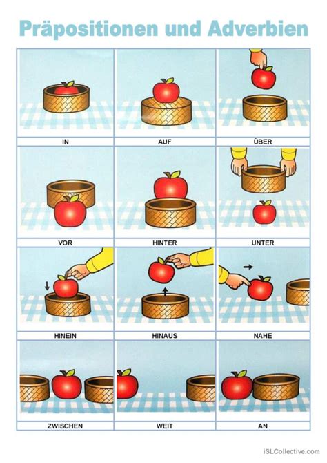 Präpositionen und Adverbien Poster English ESL worksheets pdf doc
