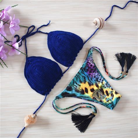 2016 Knitted Swimsuit Sexy Swimwear Women Summer Dress Handmade Crochet