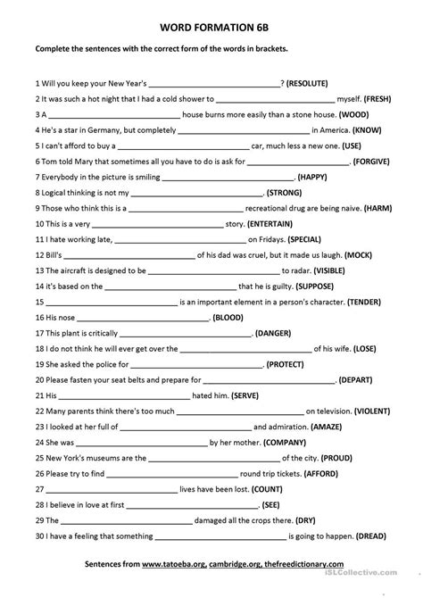 Printable Esl Worksheets For Intermediate