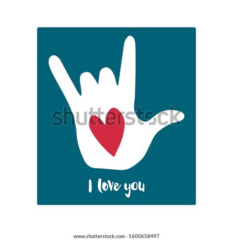 I Love You Hand Sign Language Poster Art Print Eps Vector Illustration
