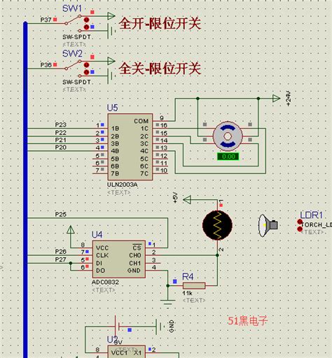 51单片机智能窗帘控制系统源程序与proteus仿真图 51单片机