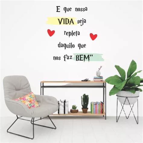 Vinilo Colakoala Adesivos Adesivo De Parede Frase E Que Nossa Vida Seja