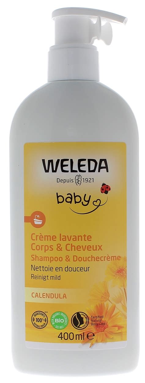 Crème lavante Calendula corps et cheveux Weleda bébé soin lavant bébé