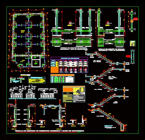 Cimentacion Vivienda Multifamiliar Zapatas En AutoCAD Librería CAD