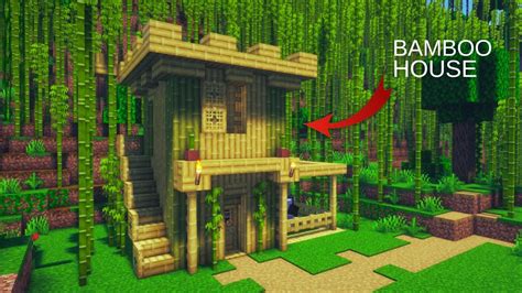 MINECRAFT BAMBOO HOUSE TUTORIAL BAMBOO ONLY YouTube