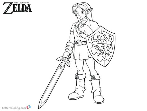Ausmalbilder Zelda Breath Of The Wild Zelda Coloring Pages Link Legend