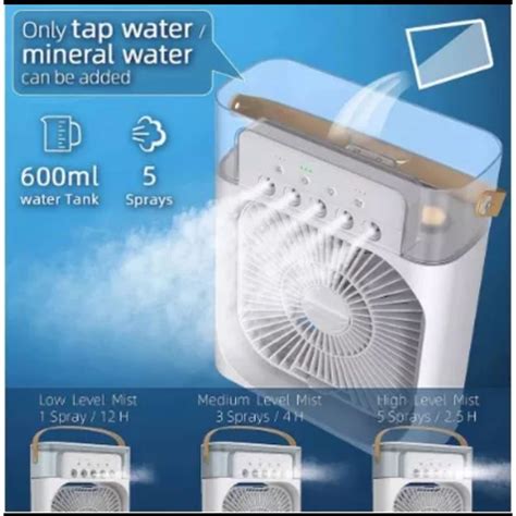 Refrigerador De Ar Ventilador Umidificador Portátil Led