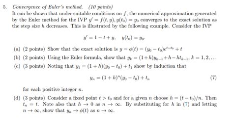 solved convergence of euler s method 10 points it can be