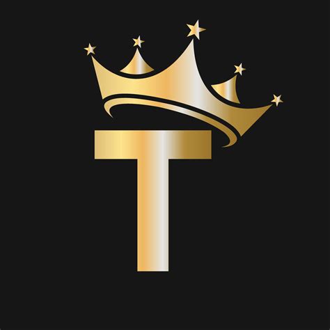 Letter T Crown Logo For Beauty Fashion Star Elegant Luxury Sign
