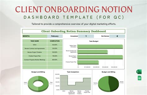 Client Onboarding Notion Dashboard Template In Excel Google Sheets
