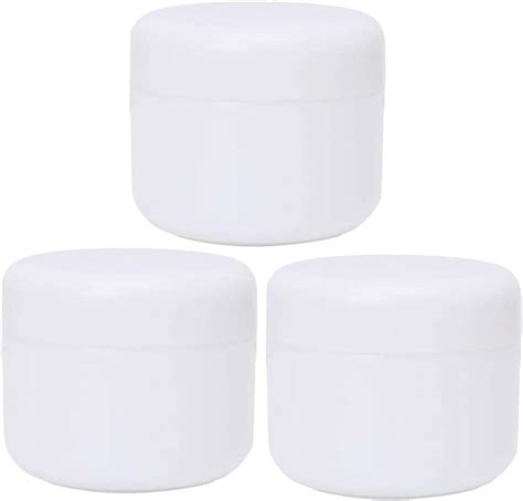 3 pièces 250 ML 8 oz Pot cosmétique en Plastique Blanc Rechargeable