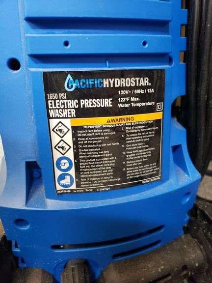Pacific Hydrostar 1650 PSI Electric Pressure Washer Trice Auctions