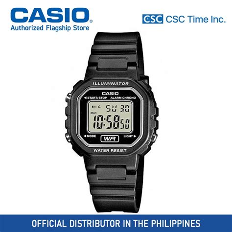 Casio LA 20WH 1ADF Black Resin Strap Digital Watch For Women Shopee