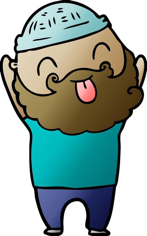 Man With Beard Sticking Out Tongue 12448448 Vector Art At Vecteezy