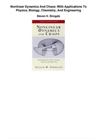 Nonlinear Dynamics And Chaos With Applications To Physics Biology