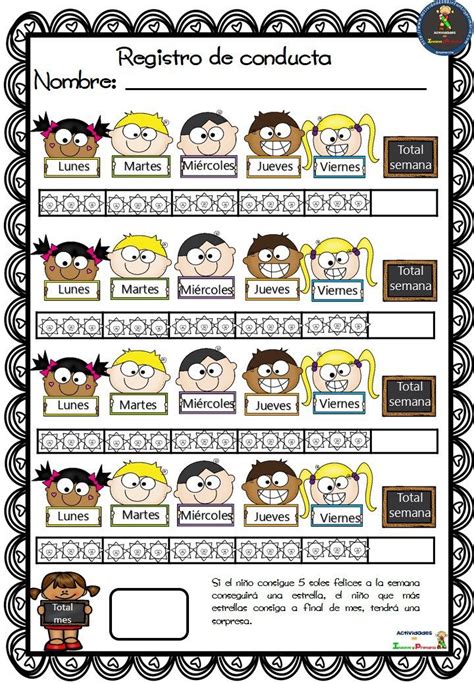 Fichas Para El Registro De Conducta School Rules Resource Classroom