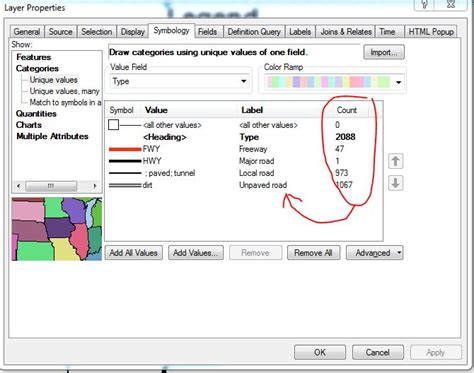 Arcgis Desktop Label Legend Interval With Number Of Elements In