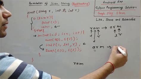 backtracking permutation of given string coding problem on backtracking for placement youtube