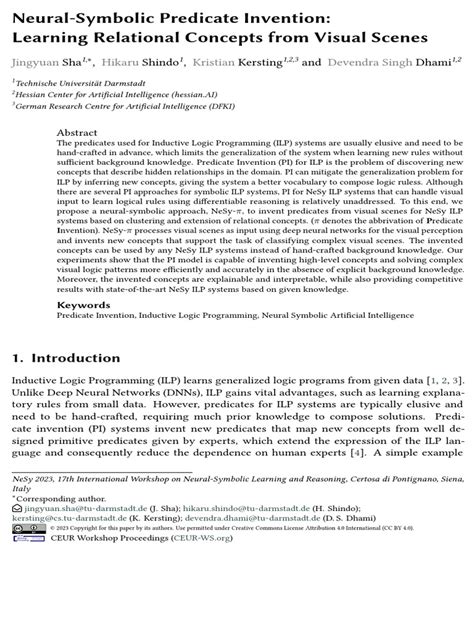 neural symbolic predicate invention learning relational concepts from visual scenes 2023nesy