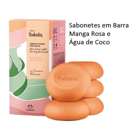 Sabonetes Em Barra Natura TodoDia Manga Rosa E Agua De Coco 5unX90g