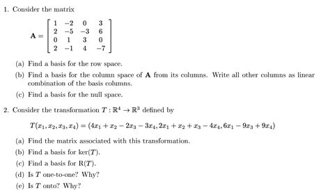 solved 1 consider the matrix 1 2 3 6 a 2 5 1 1 0 3 3