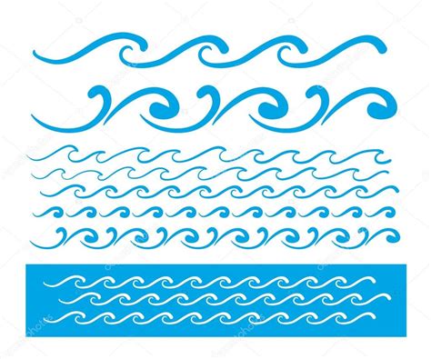 Motif De Lignes De Vague Bleue Vectorielle Continue Image Vectorielle