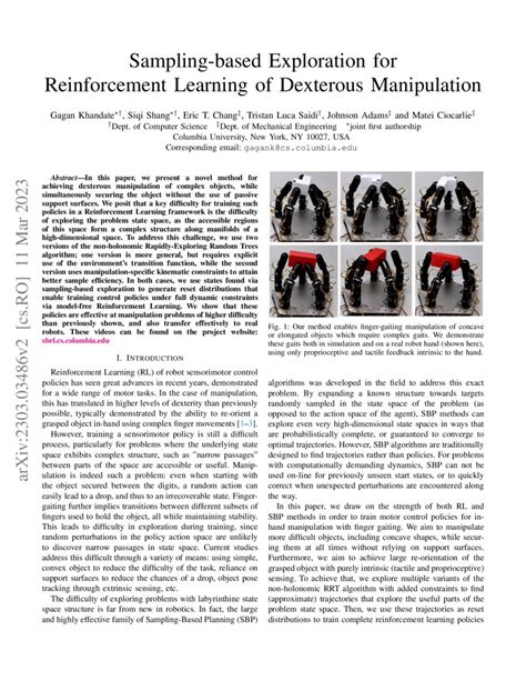 sampling based exploration for reinforcement learning of dexterous manipulation deepai