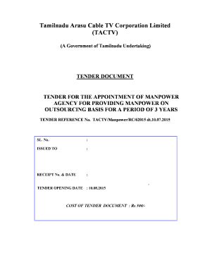 Tactv Tender Fill Online Printable Fillable Blank PdfFiller