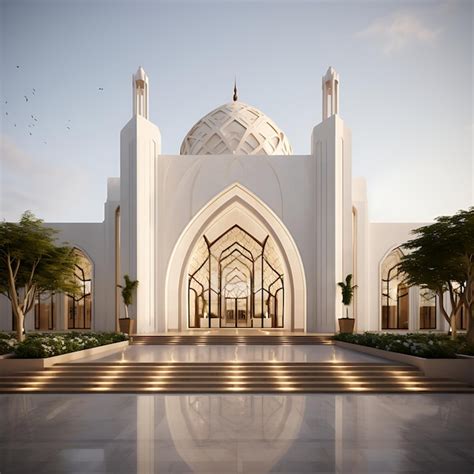 Premium Photo Amazing Architecture Design Of Muslim Mosque Generative AI