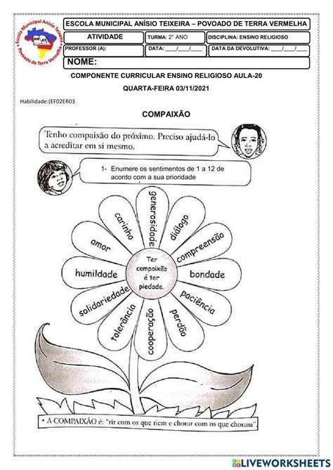 Valores online worksheet for 2º ano You can do the exercises online or